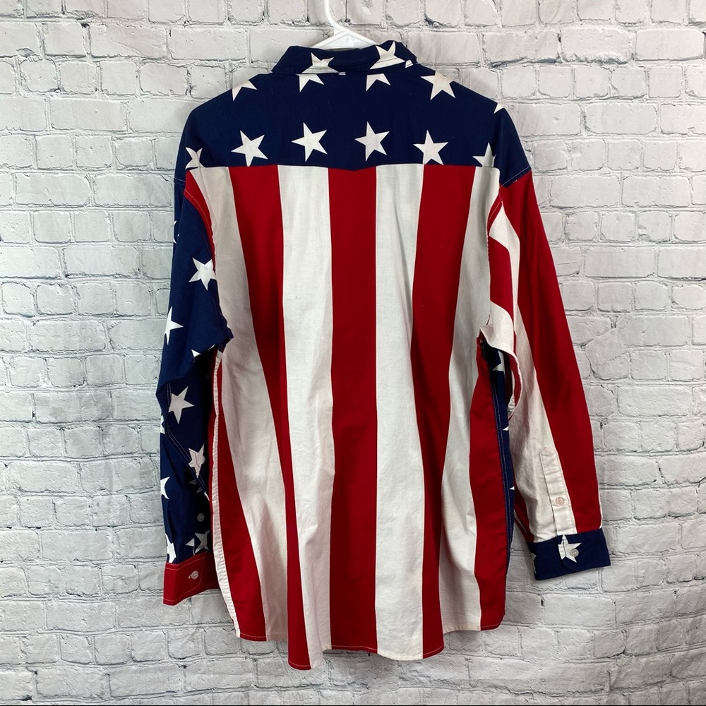 Panhandle Slim American Flag Shirt Button Shirt - Gem